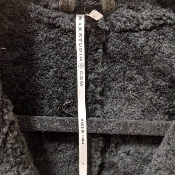 Max Studio | Jackets & Coats | Max Studio Designer Shearling Black Coat ...